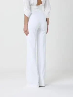 Elisabetta Franchi Crêpe Straight Trousers - Ivory