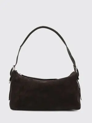 LEMAIRE Rectangular Shoulder Bag In Suede Calfskin With Adjustable Handle - Ebony