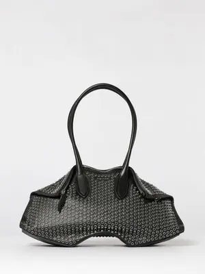 Alexander McQueen Manta Studded Leather Bag - Black