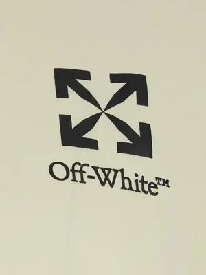 Off-White Cotton T-shirt With Arrow Logo - Yellow