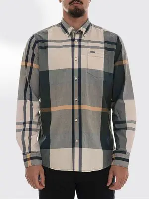 Barbour Cotton Shirt With Vintage Check Pattern Ecru
