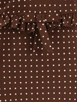 Alessandra Rich Polka Dot Silk Midi Dress