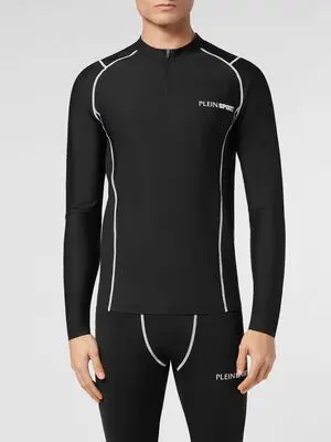 PLEIN SPORT Technical Stretch Fabric T-shirt - Black