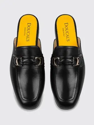 DOUCAL'S Leather Mules - Black