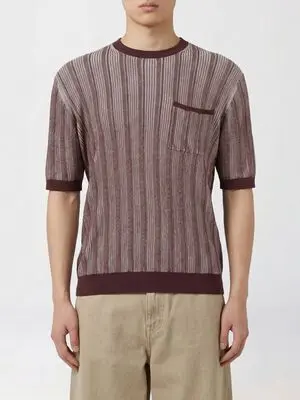 BALLANTYNE Striped Cotton Sweater - Brown