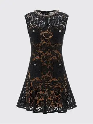 SELF-PORTRAIT Viscose Mini Dress With Rhinestones