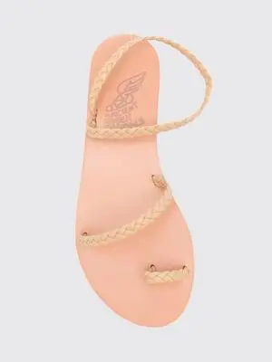 ANCIENT GREEK SANDALS Woven Nappa Leather Flat Thong Sandals