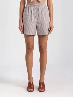 Brunello Cucinelli Striped Cotton And Silk Shorts - White