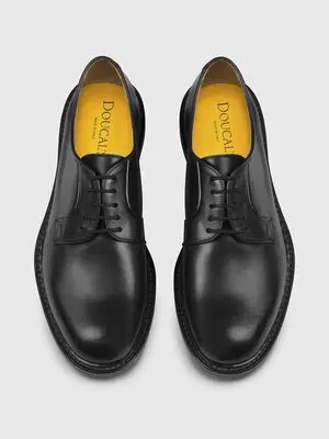 DOUCAL'S Leather Derby Shoes - Black