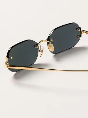 Linda Farrow Rimless Octagon Sunglasses