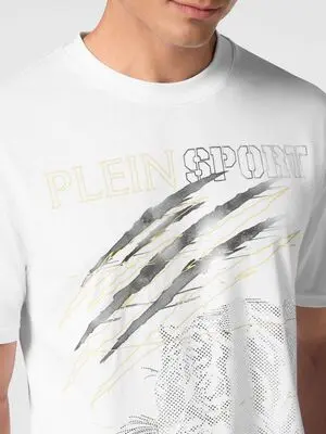 PLEIN SPORT Cotton T-shirt With Rhinestones - White