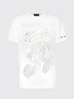 PLEIN SPORT Cotton T-shirt With Rhinestones - White