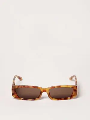 Linda Farrow Tortoiseshell Effect Rectangle Sunglasses