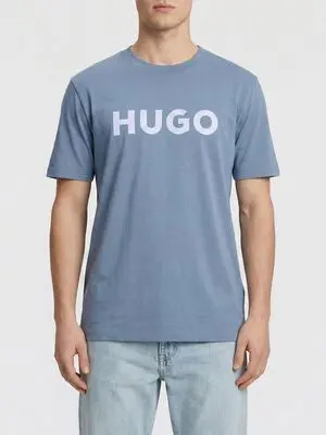 Hugo Cotton T-shirt With Logo - Blue