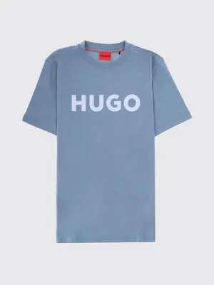 Hugo Cotton T-shirt With Logo - Blue