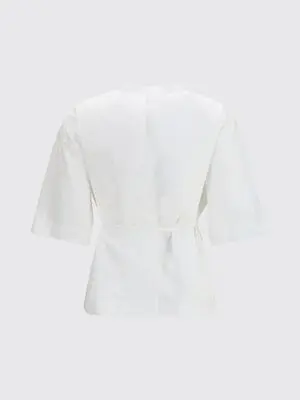 Calvin Klein Cotton Poplin Wrap V-neck Shirt