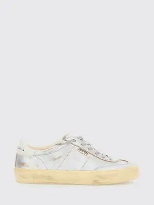 GOLDEN GOOSE Used Effect Laminated Leather Soul Star Sneakers - Silver