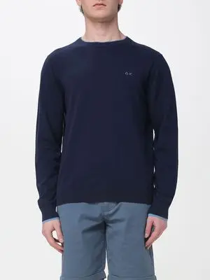 SUN 68 Crew Neck Cotton Pullover - Navy