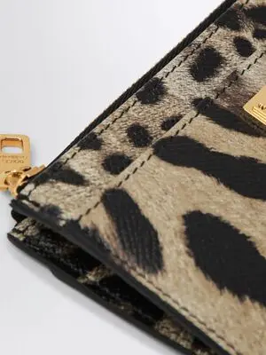 Dolce & Gabbana Animalier Print Calfskin Leather Card Holder - Multicolor