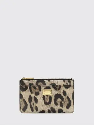 Dolce & Gabbana Dauphine Leather Animal Print Credit Card Holder - Savannah