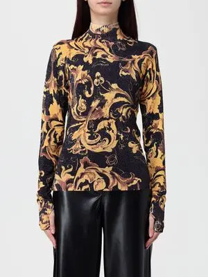 Versace Gold Baroque Print Mock Neck Jumper