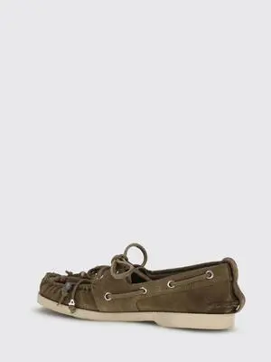 GOLDEN GOOSE Suede Boat Loafers - Kaki