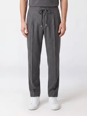 Brunello Cucinelli Straight-leg Wool Drawstring Waist Trousers - Grey 1