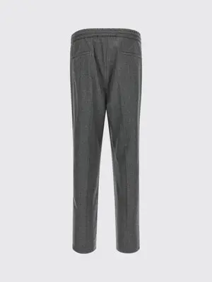 Brunello Cucinelli Straight-leg Wool Drawstring Waist Trousers - Grey 1