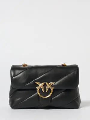 Pinko Quilted Leather Shoulder Bag - Black