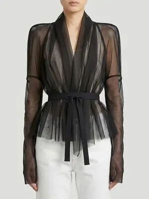 Rick Owens Sheer Silk Blazer - Black