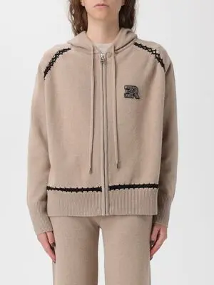 ERMANNO FIRENZE Embellished Hooded Zip-up Sweater