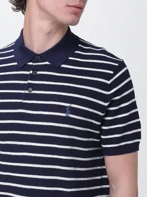 Polo Ralph Lauren Striped Knitted Polo Shirt With Logo