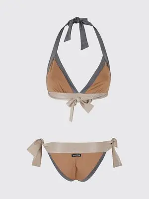 IV.AM Libby Triangle Bikini With Two-tone Striped Pattern And Tie Fastening