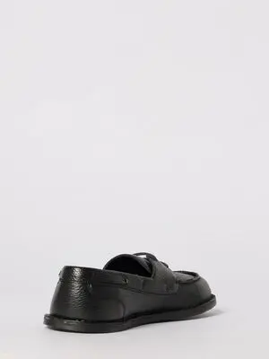 Moschino Grain Leather Boat Loafers