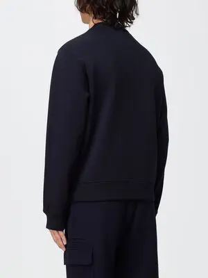 Emporio Armani Cotton Blend Zip-up Sweatshirt - Navy