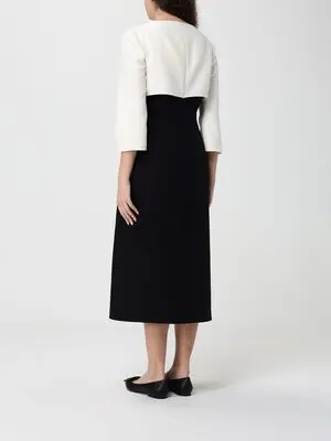 Valentino Garavani Bi Virgin Wool And Silk Midi Dress With Abstract Two-tone Pattern