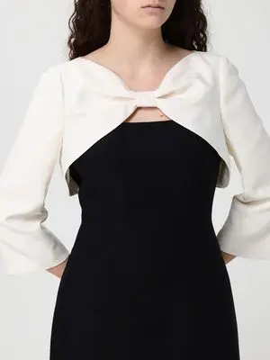 Valentino Garavani Bi Virgin Wool And Silk Midi Dress With Abstract Two-tone Pattern