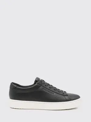 Emporio Armani Smooth Bovine Leather Lace Up Sneakers - Black