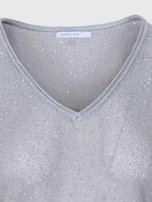 Patrizia Pepe Sequin Embellished V-neck Pullover