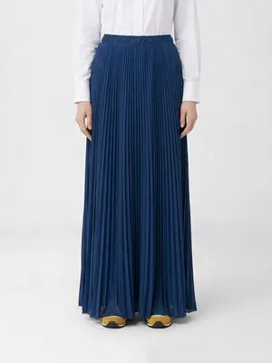 Patrizia Pepe Pleated Crêpe Skirt - Blue