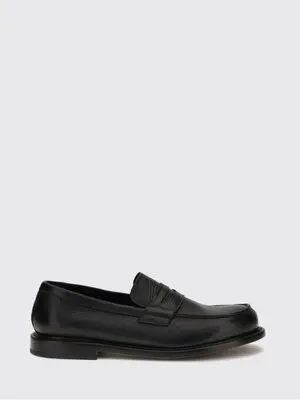 Premiata Classic Calfskin Leather Loafers With A Saddle Strap And Leather Sole - Black