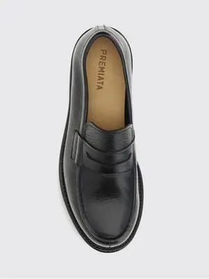 Premiata Calfskin Leather Loafers With Saddle Strap