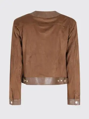 URBANCODE Short Faux Suede Jacket With Crew Neck And Belt