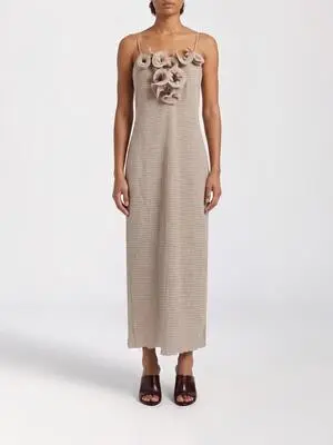 Magda Butrym Cotton Blend Midi Dress - Brown