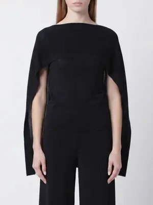 Alberta Ferretti Viscose Top With Panel - Black