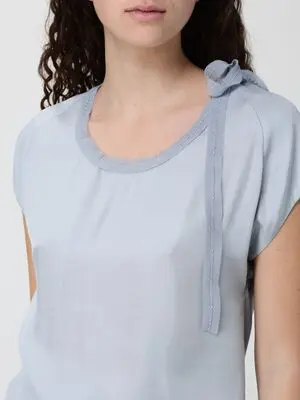 Pinko Viscose T-shirts With Bow - Blue