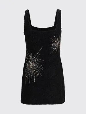 Staud Beaded Sheath Mini Dress With A Square Neckline And Front Slit