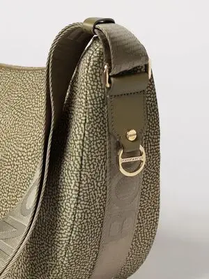 Borbonese Luna Middle Bag In Op Print Nylon - Sand
