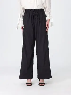 TELA Cotton Blend Palazzo Trousers - Black
