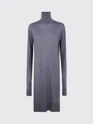 TOTEME Ribbed Turtleneck Midi Dress - Grey